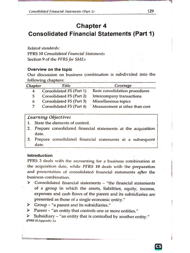 Chapter 4 - Conso FS Part 1 | PDF