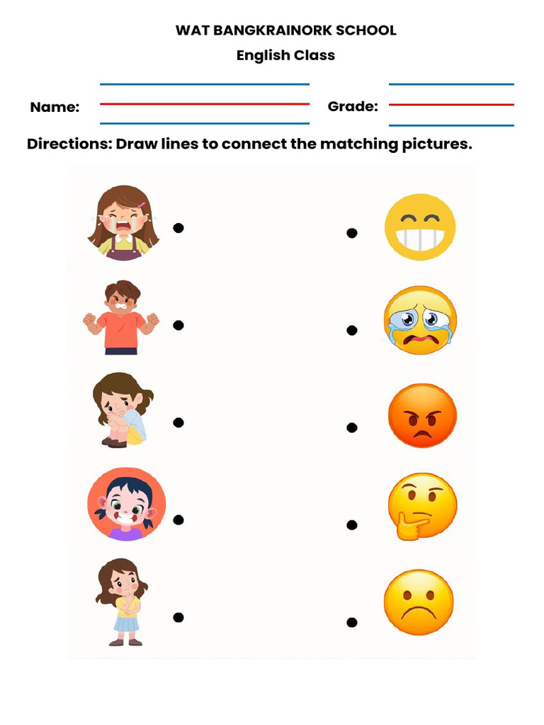 Directions Draw Lines To Connect The Matching Pictures. | PDF