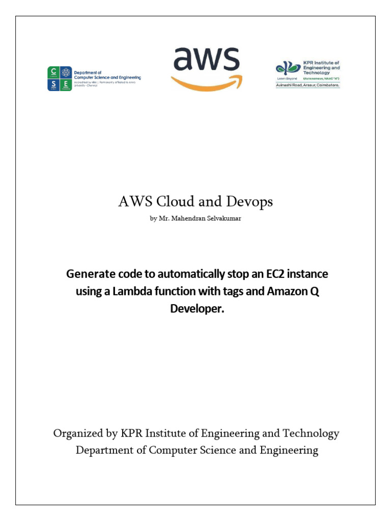Automate EC2 Stop with AWS Lambda | PDF
