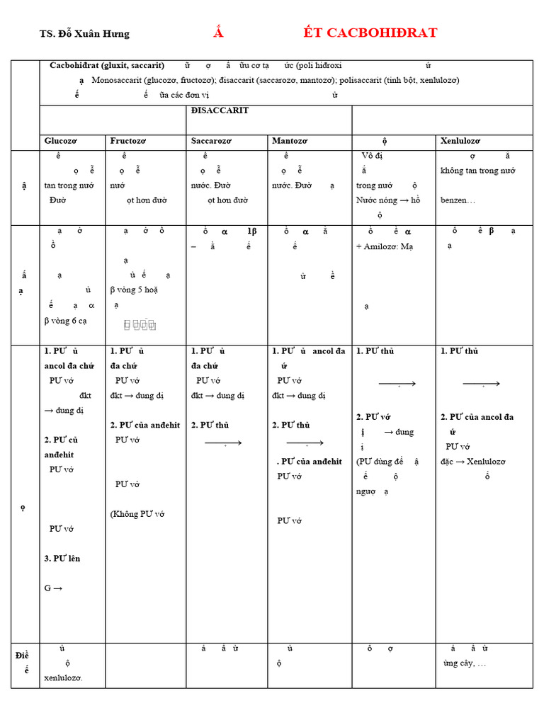 ôn tập cacbohidrat | PDF