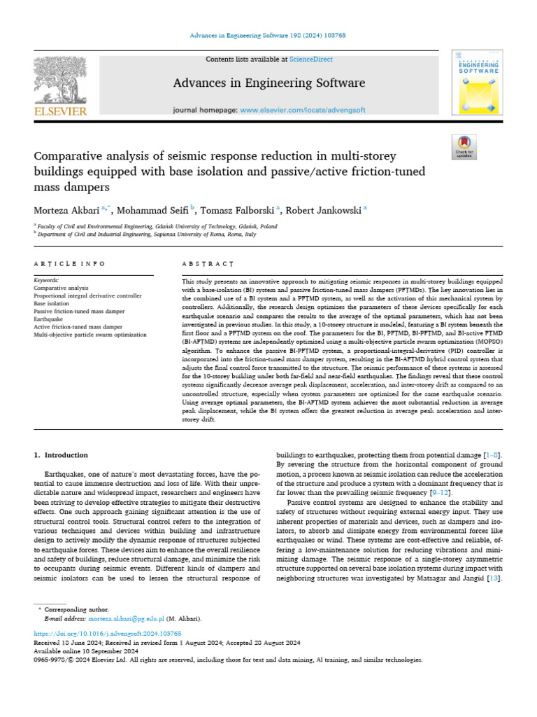 2.5. Comparative analysis of seismic response reduction in multi-st | PDF | Friction | Nonlinear ...