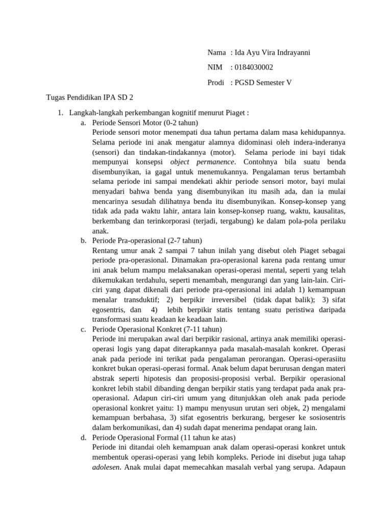 Ida Ayu Vira, Tugas Ipa SD 2 | PDF