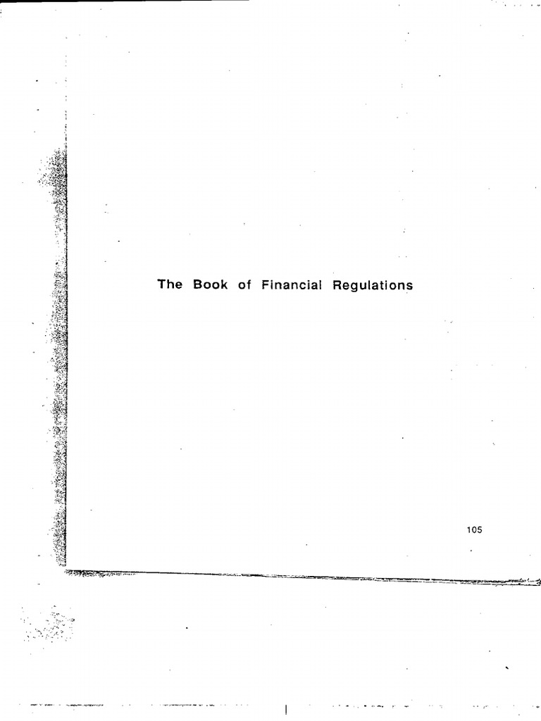 The Book of Finacial Regulation | PDF
