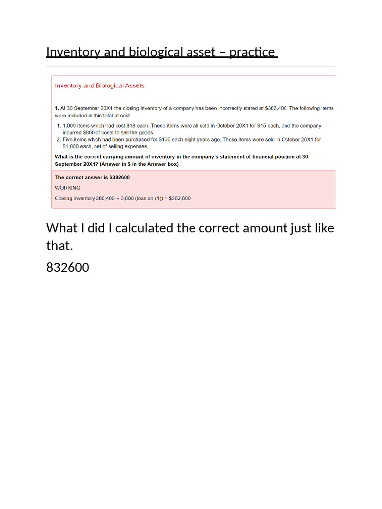 Inventory and Biological Asset | PDF