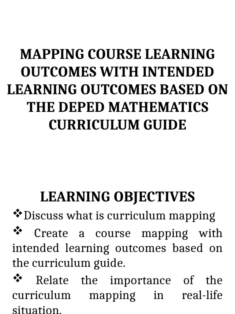 Mapping Course Learning Outcomes With Intended Learning Outcomes | PDF ...