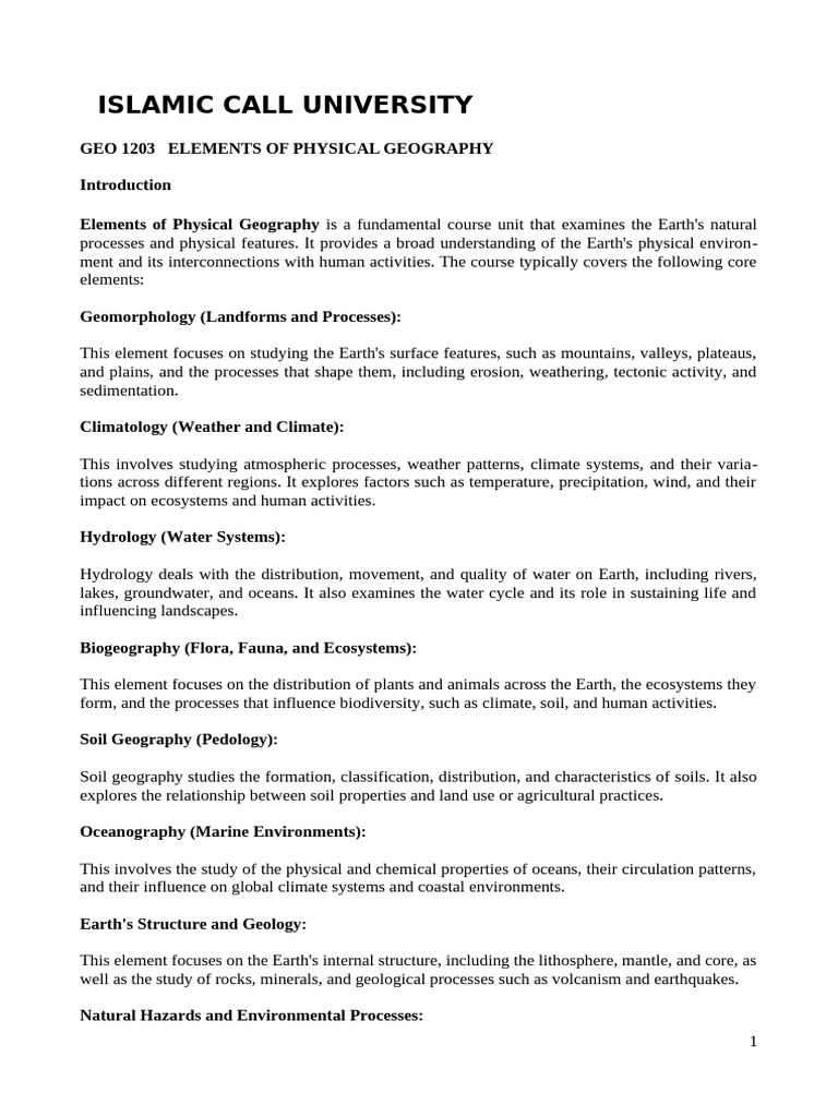 Elements of Physical Geog Notes Edited | PDF | Volcano | Lava