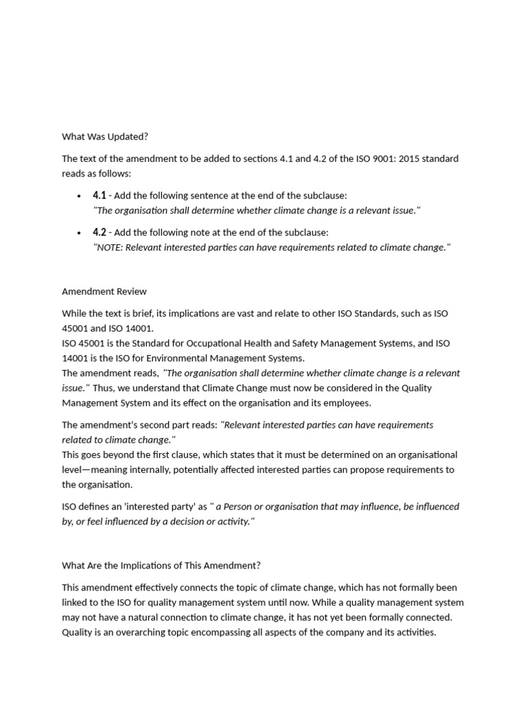 The ISO 9001_Climate Change | PDF | Natural Environment | Climate Change