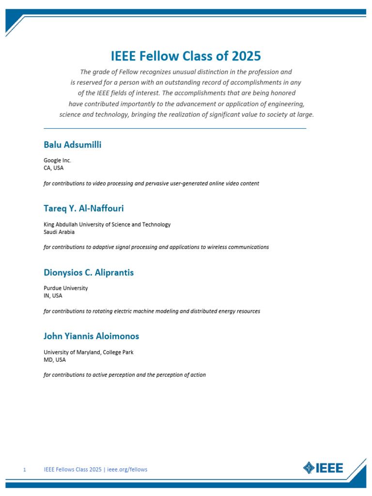 2025 Fellows Class Announcement | PDF | Fiber Optic Communication ...