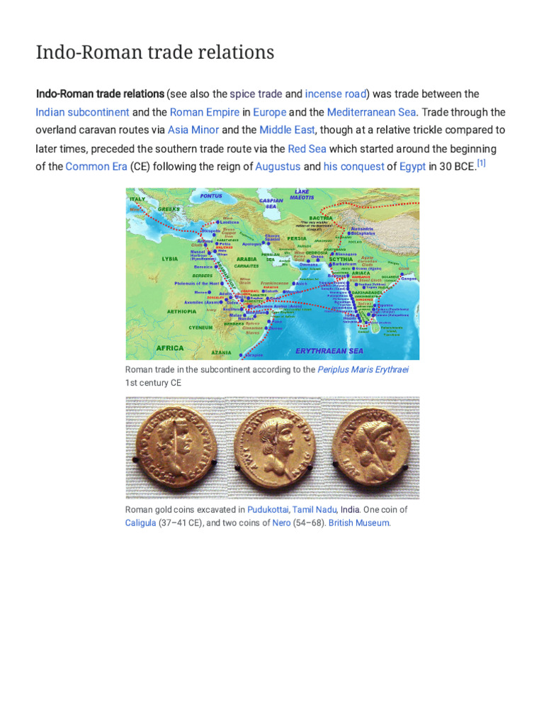 Indo-Roman Trade Relations Overview | PDF