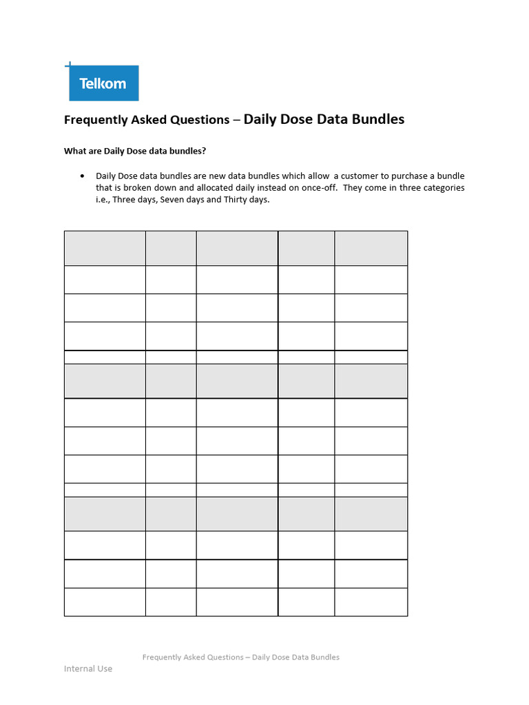 Understanding Telkom Daily Dose Bundles | PDF