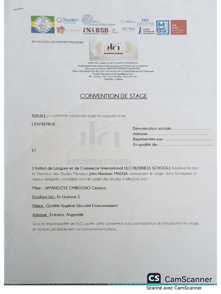 Convention de Stage | PDF