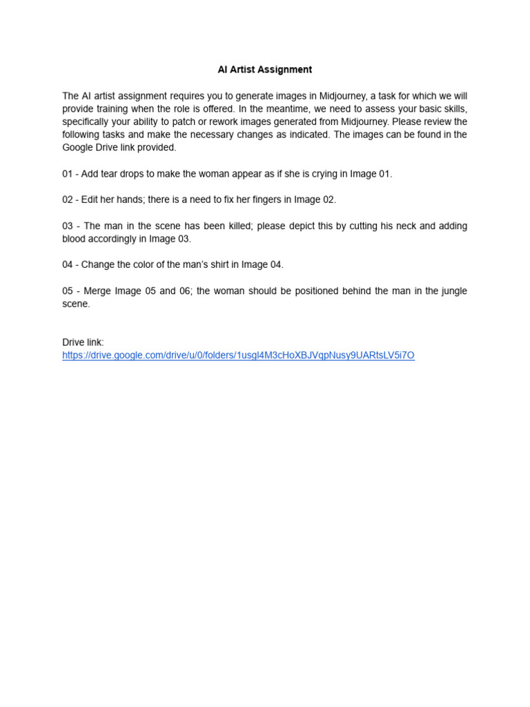 AI Artist Assignment | PDF