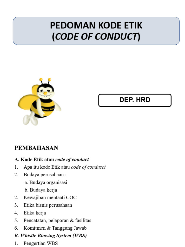 Pedoman Kode Etik Perusahaan | PDF