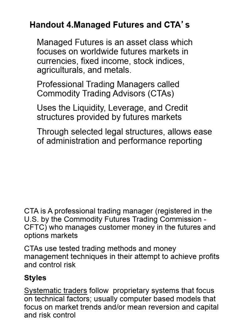 GR5010 Handout4 Futures CTA 2024 | PDF | Futures Contract | Financial ...