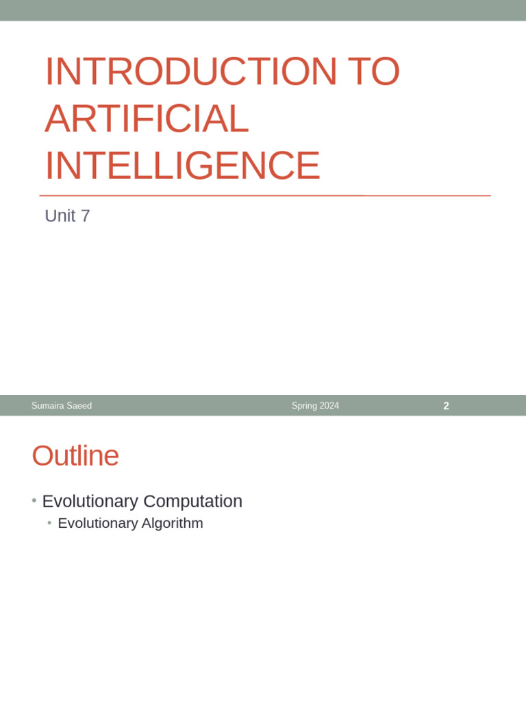 Unit 8 - Evolutionary Computation | PDF | Evolution | Genetic Algorithm