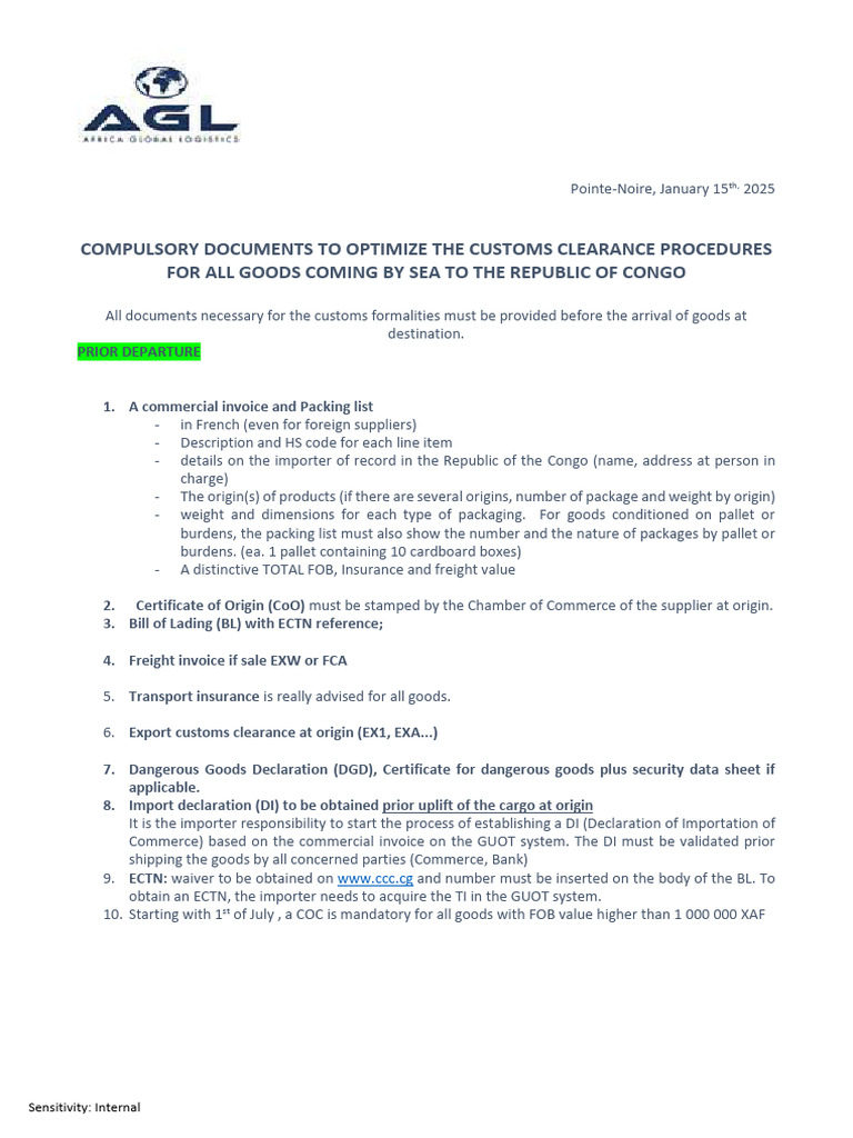 Customs Clearance Guide for Congo Sea Imports | PDF | Customs | Business