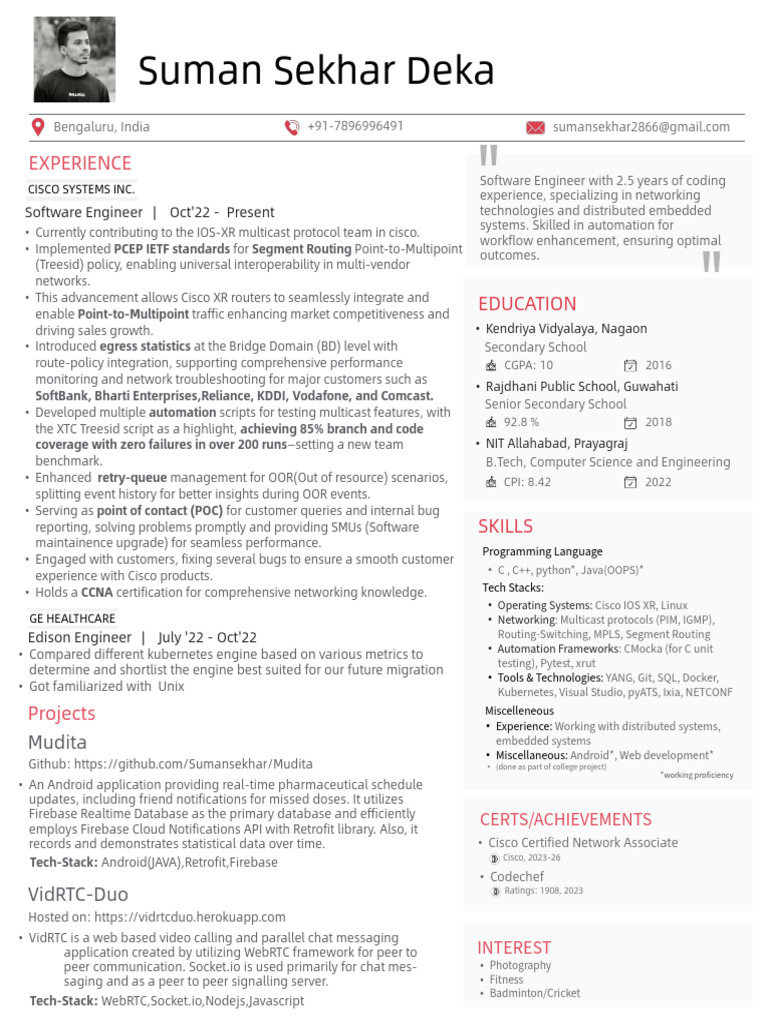 Resume_Nov24 | PDF | Android (Operating System) | Software Engineering