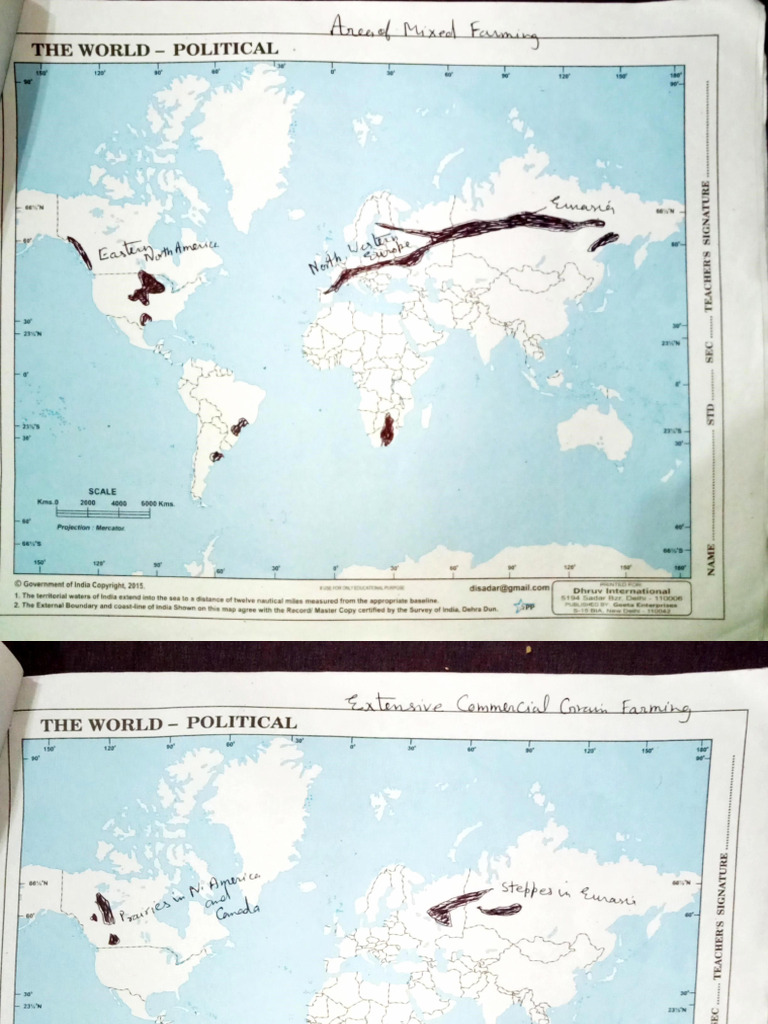 Geography World Map Class 12 | PDF | Territorial Waters | Geographic ...