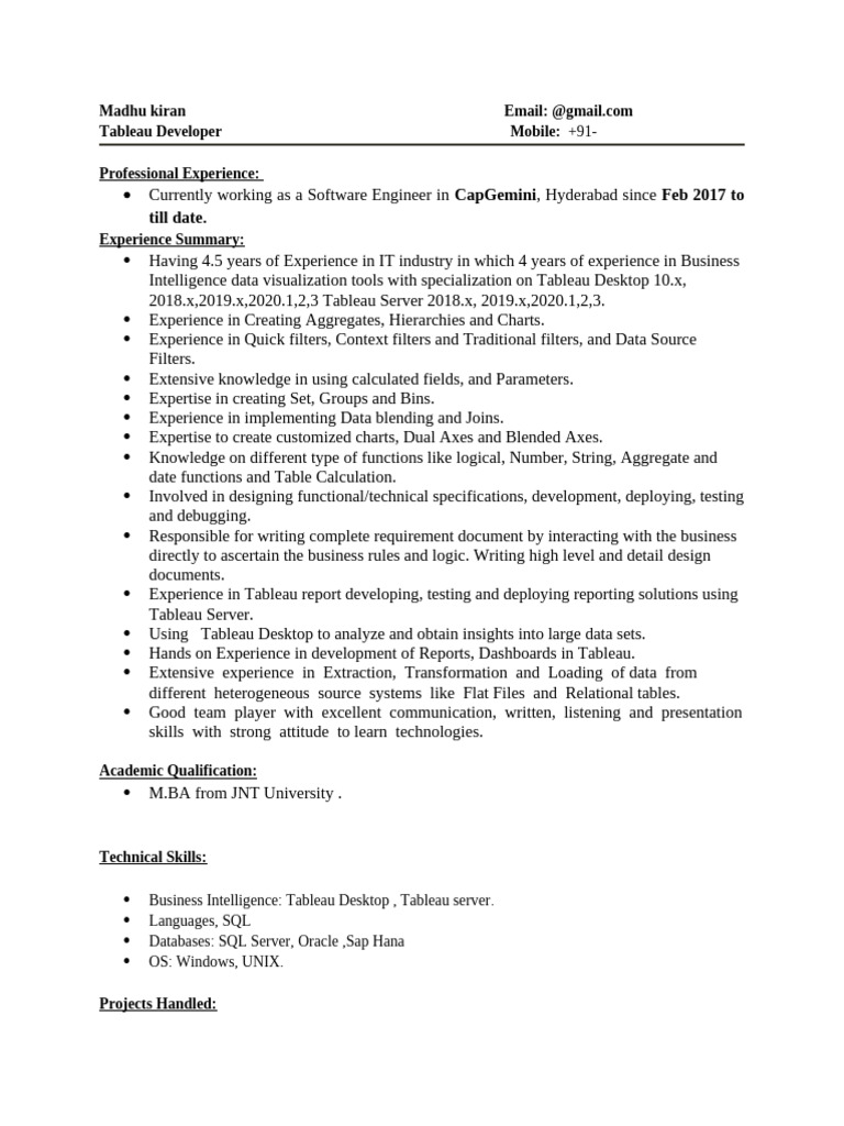 Madhu Kiran Updated Resume | PDF | Sql | Data