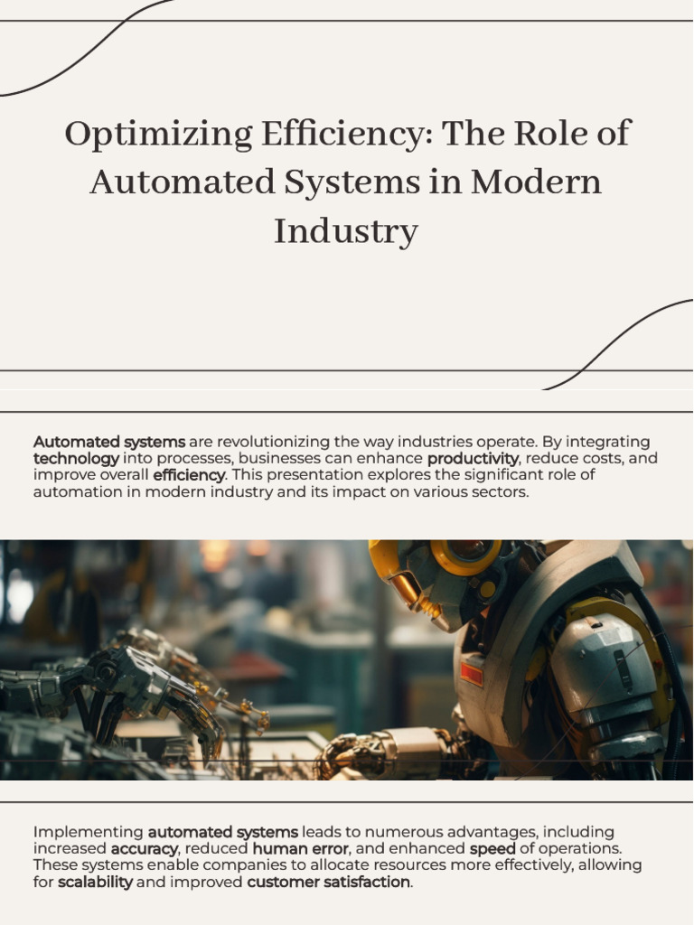 Slidesgo Optimizing Efficiency The Role of Automated Systems in Modern ...