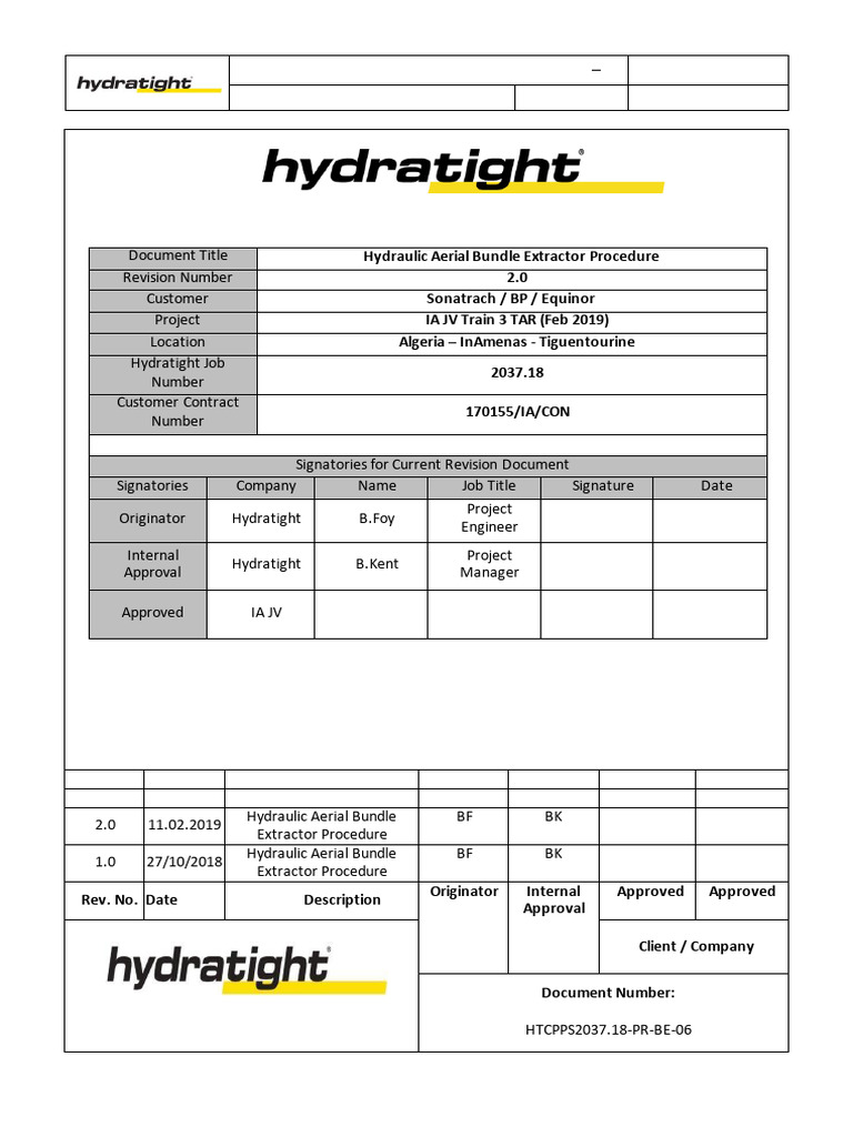 2-3 Draft HSE Plan - Example Procedure Bundle Extraction | PDF | Crane (Machine) | Heat Exchanger