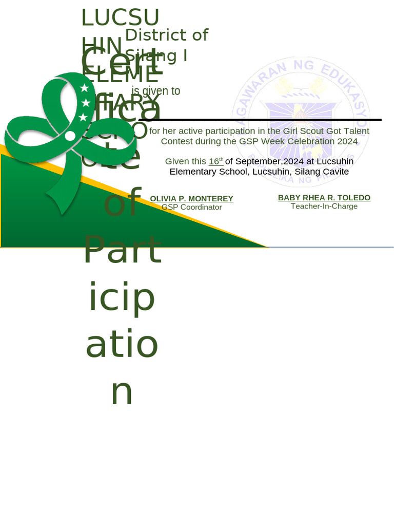 GSP Certificate Template | PDF