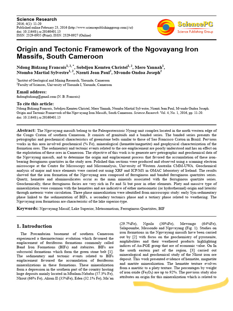 Research Doc Pdf Rock Geology Geochemistry