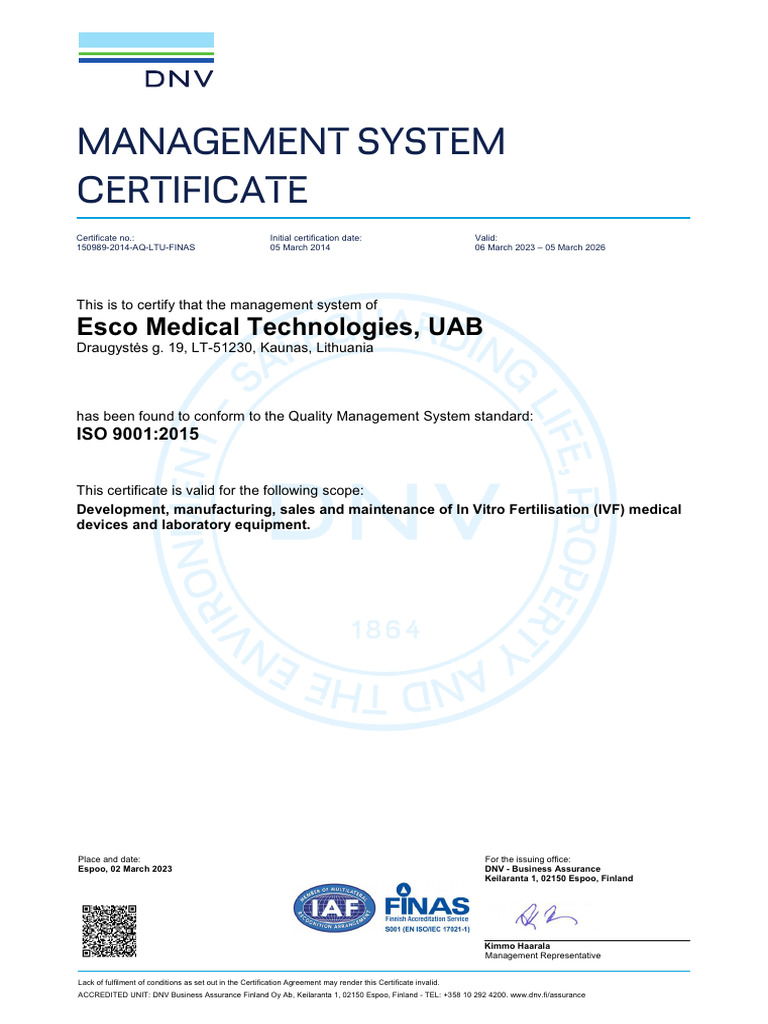 Management System Certificate | PDF