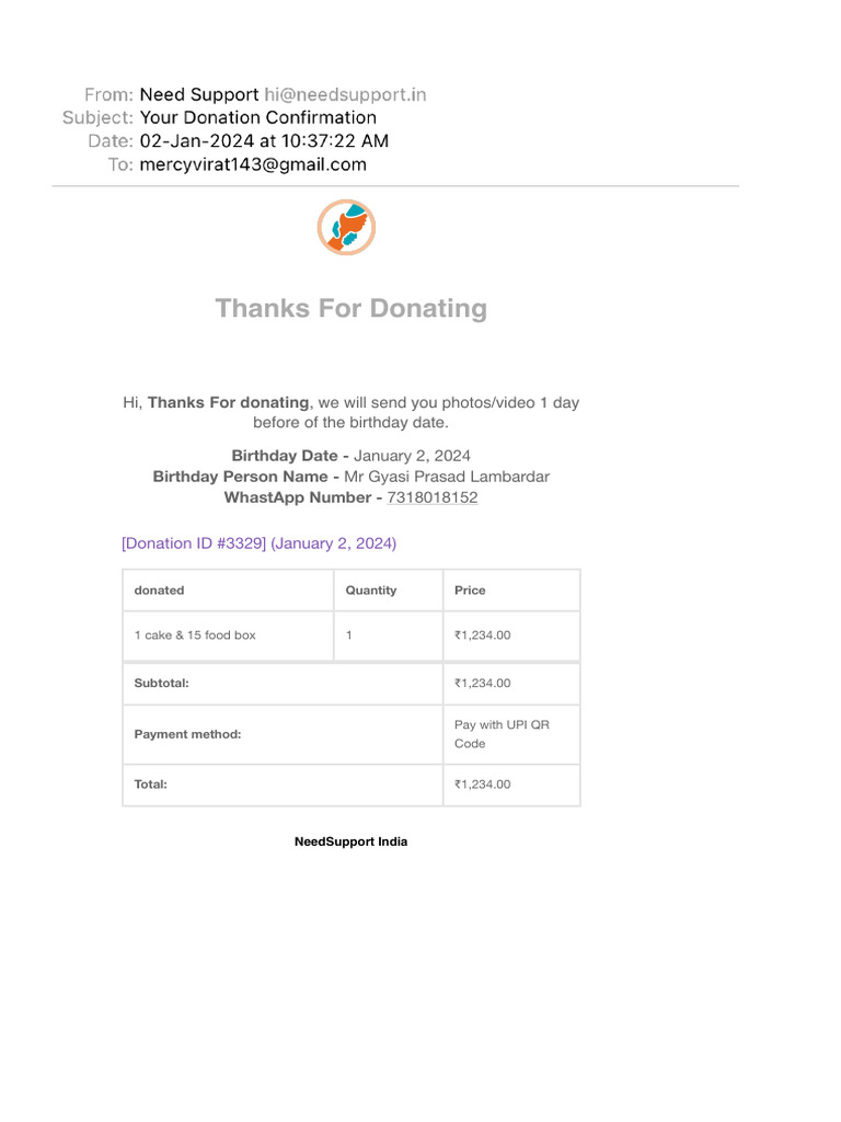 Your Donation Confirmation | PDF