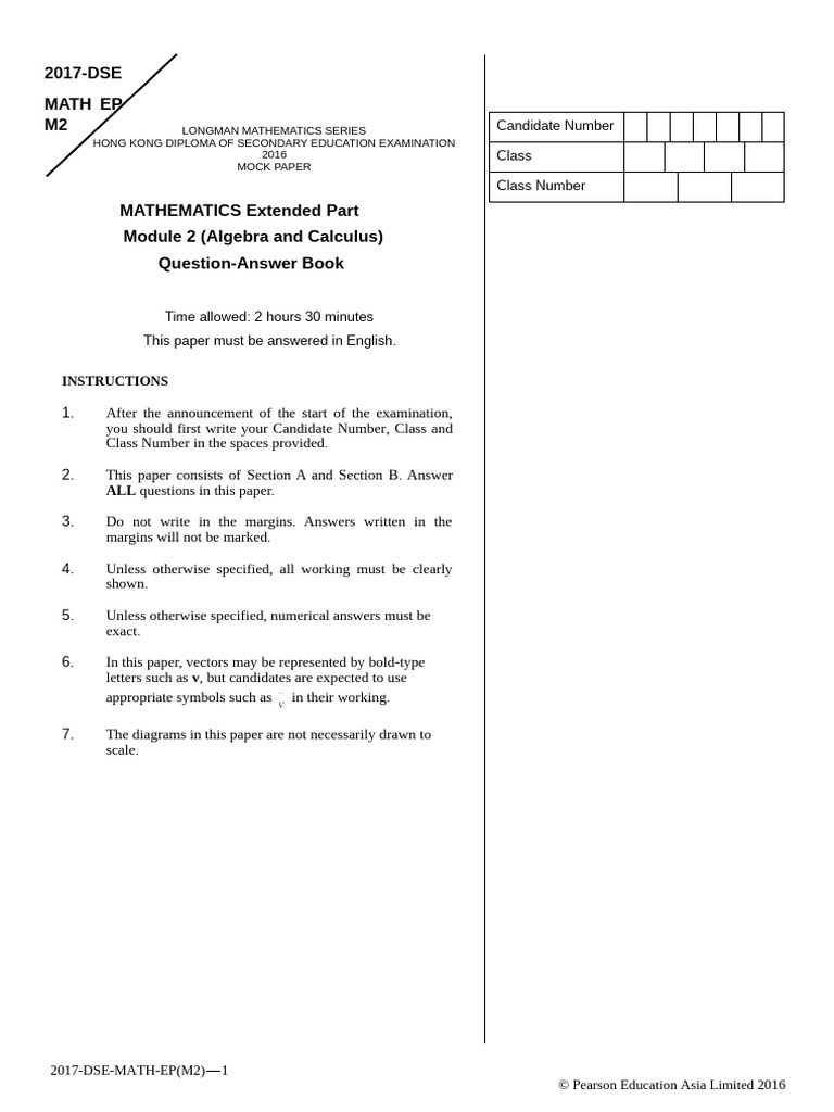 M2 Mock 2017 Pdf Asymptote Mathematics