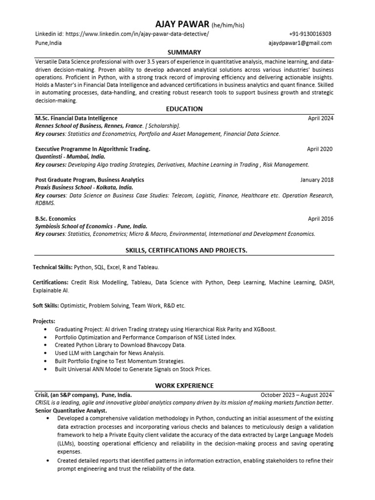 Ajay Pawar | PDF | Analytics | Data Science