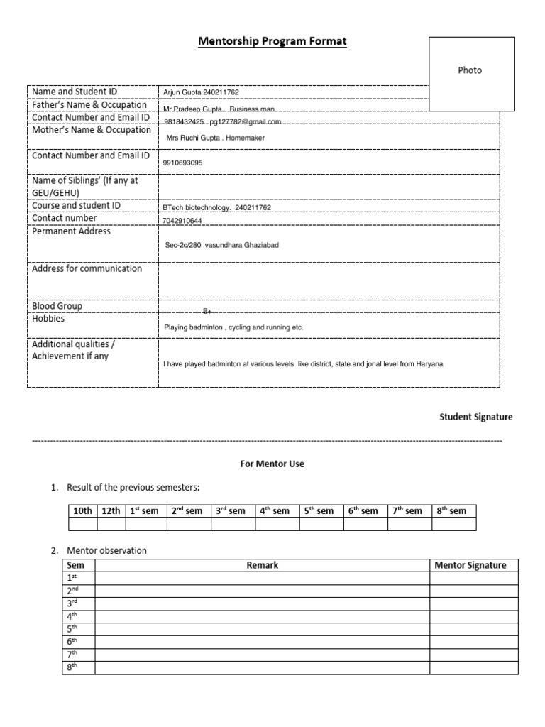 Mentorship Program Format - 240917 - 153420 | PDF