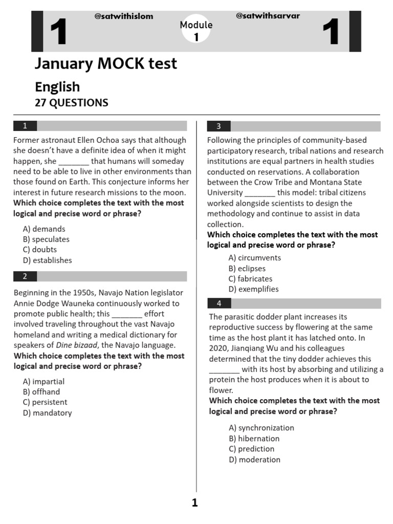 Sat Mock | PDF