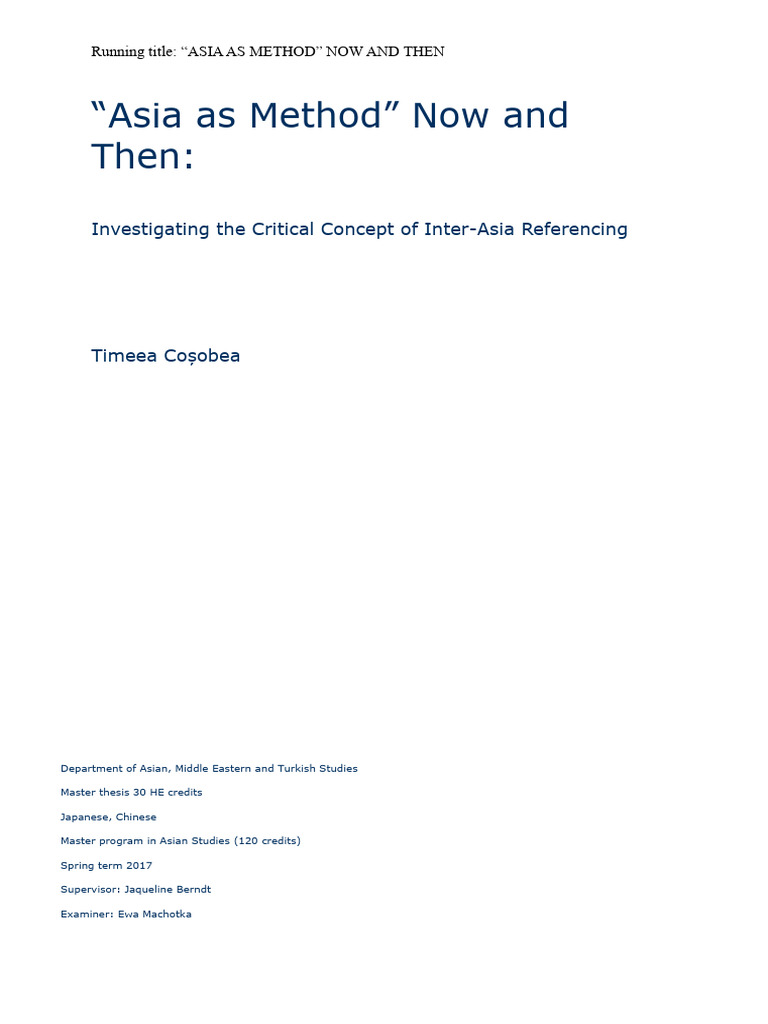 Asia As Method Now and Then | PDF