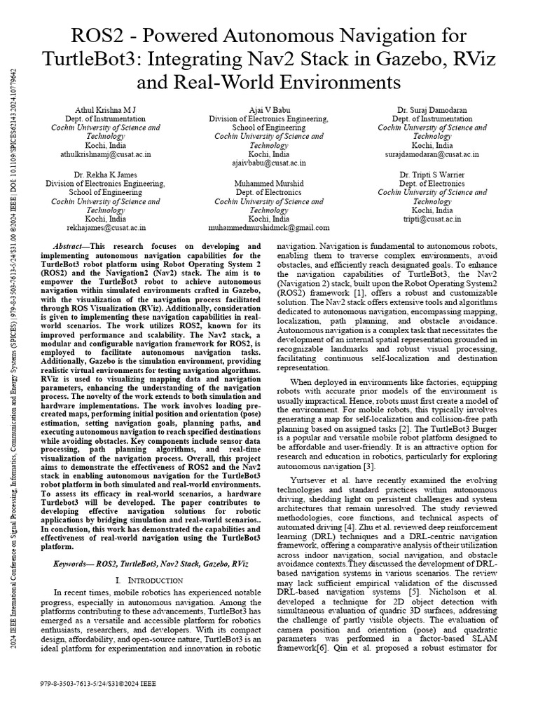 ROS2 - Powered Autonomous Navigation For TurtleBot3 Integrating Nav2 Stack in Gazebo RViz and ...