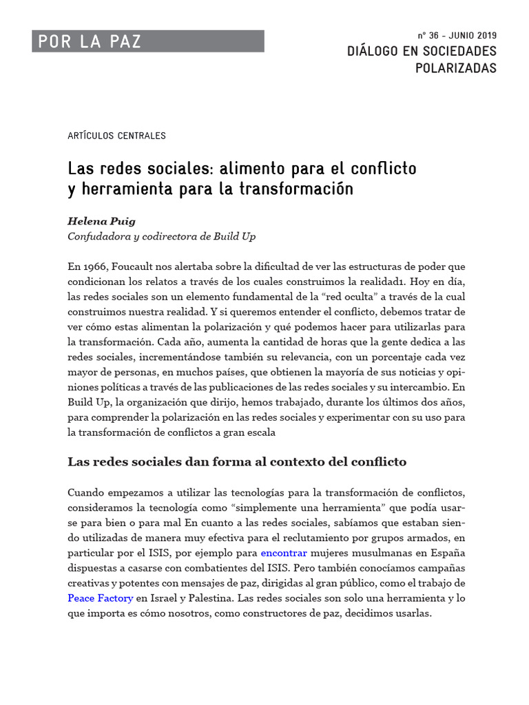 Redes Sociales: Polarización y Transformación | PDF | Redes sociales ...