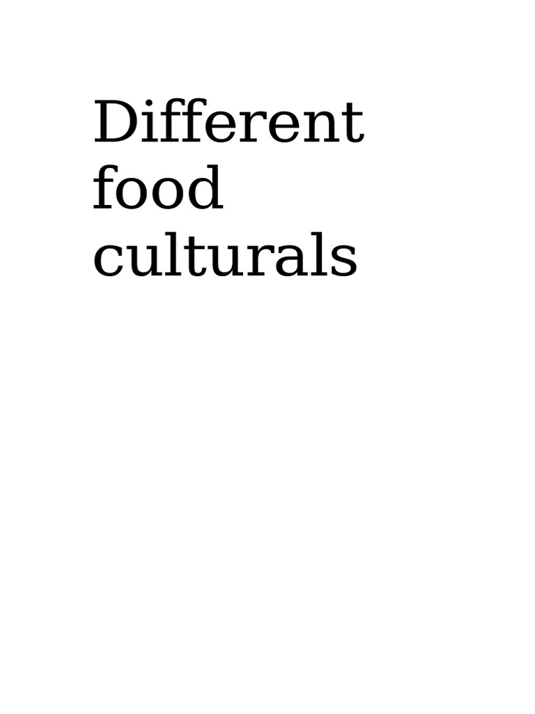 Different Food Culturals | PDF | Meal | Japanese Cuisine