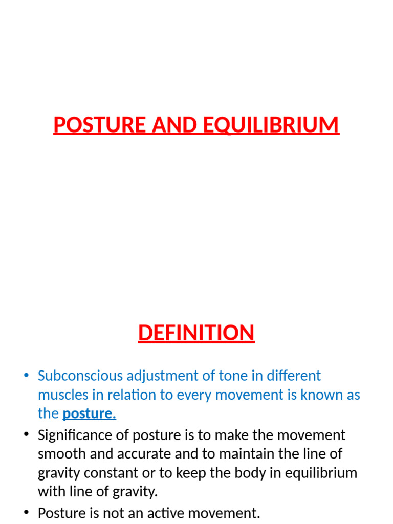 Posture and Equilibrium | PDF | Motor Neuron | Cerebellum