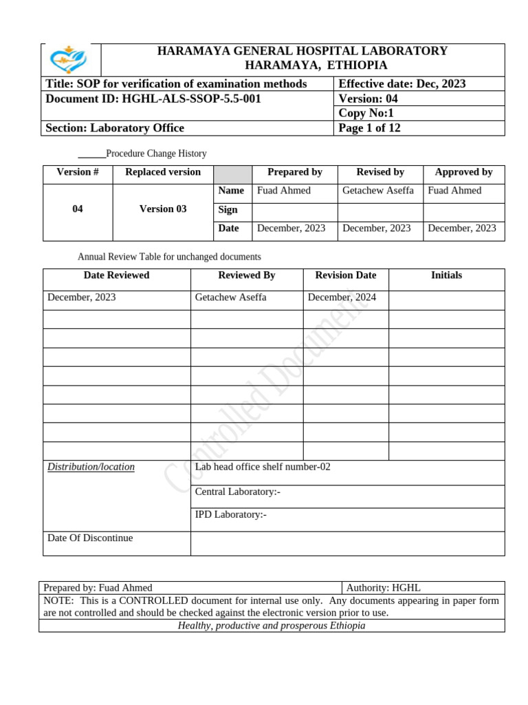 SSOP5.5-001 Procedure For Verification of Examination Methods | PDF ...