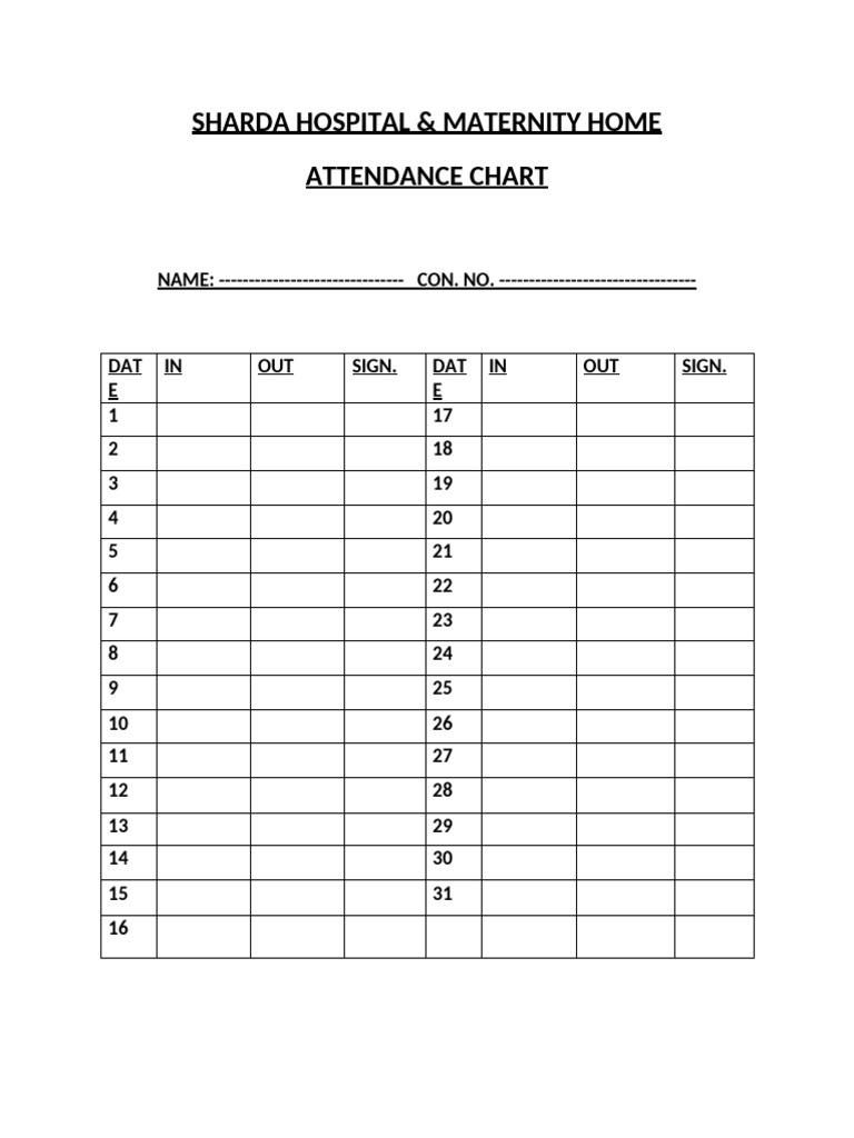 Attendance Chart | PDF