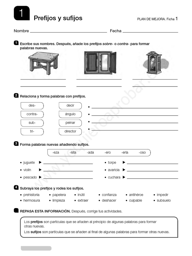 Prefijo y Sufijo | PDF | Gramática | Lingüística