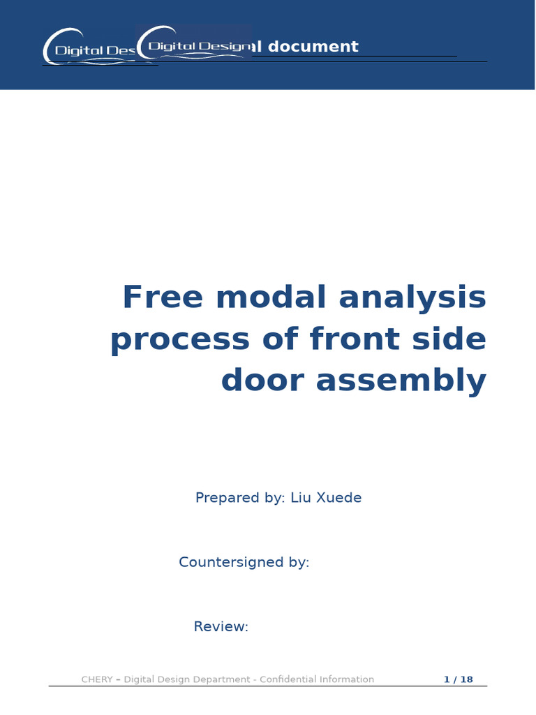 Free Modal Analysis for Door Assembly | PDF | Dialog Box | Density