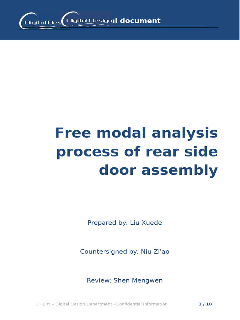 Free Modal Analysis Process of Rear Side Door Assembly | PDF | Dialog ...