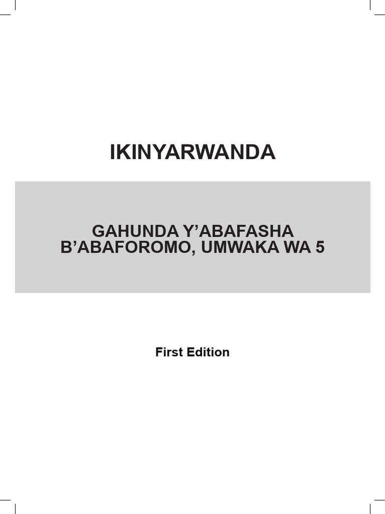 Ikinyarwanda TG s5 | PDF | Rwanda | Languages