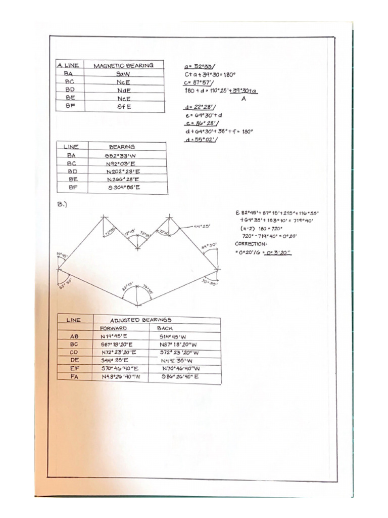 GROUP 1 - FIELDWORK NO. 6 - Research Work and Problem Set (Traversing) | PDF