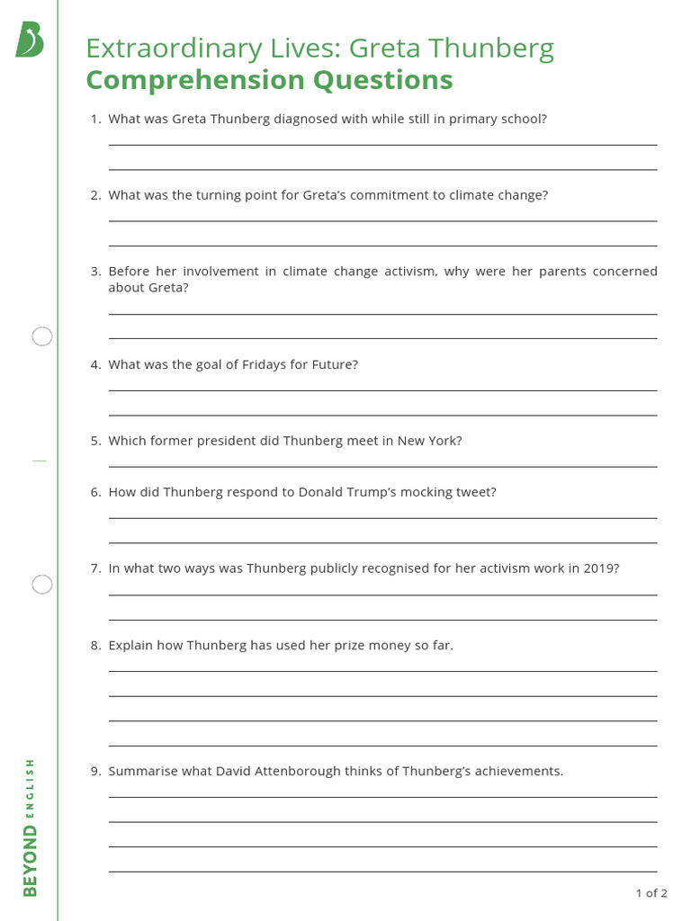 GT Comprehension Questions MA | PDF