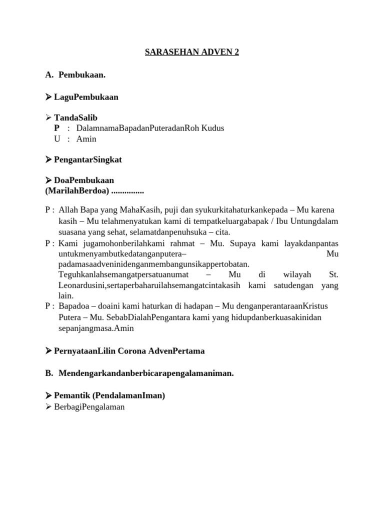Doa Adven 1 | PDF