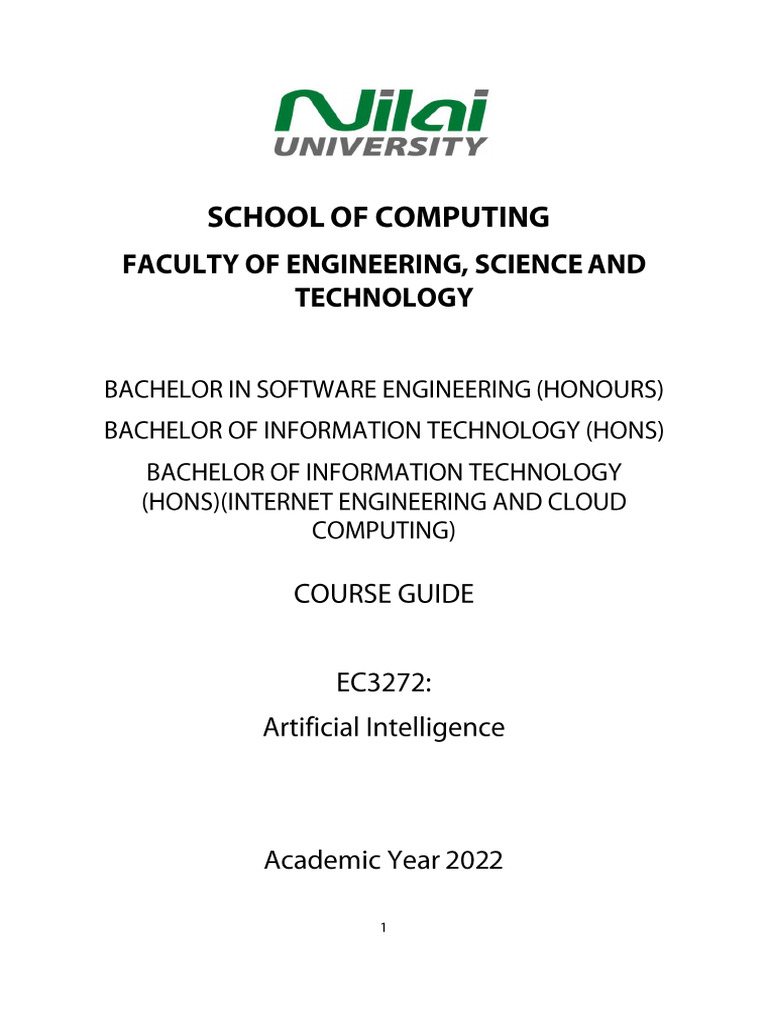 Artificial Intelligence Course Guide EC3272 | PDF | Artificial ...
