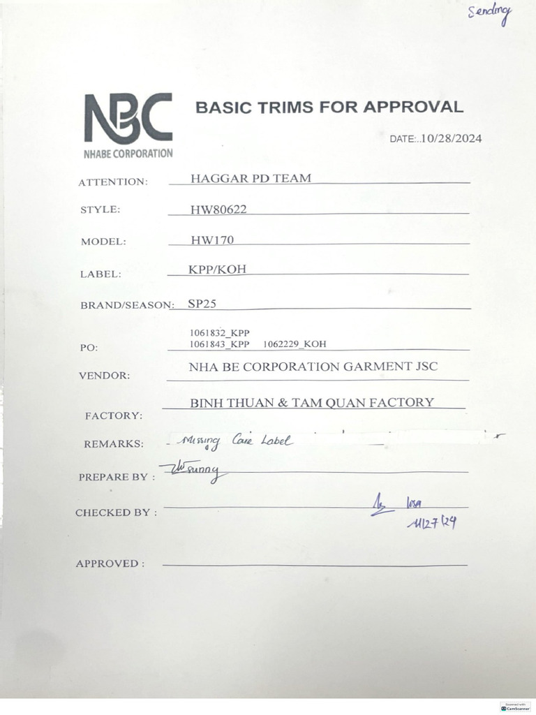 BASIC TRIMS HW80622 MISSING CARE LABEL | PDF