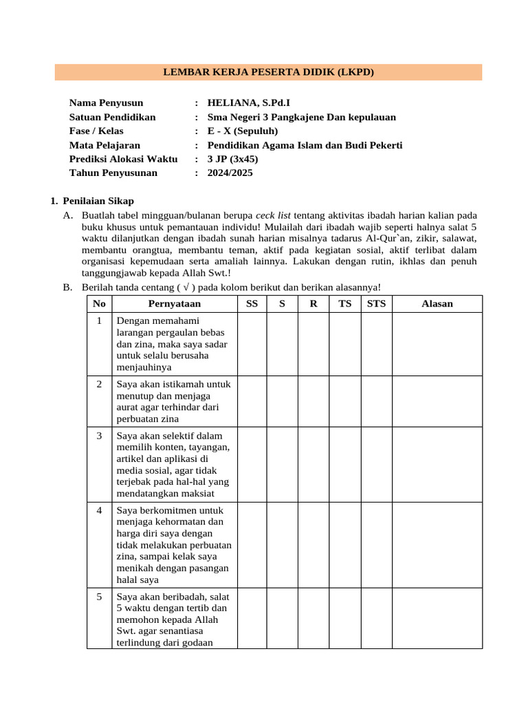 PPL 1 PBL LKPD | PDF